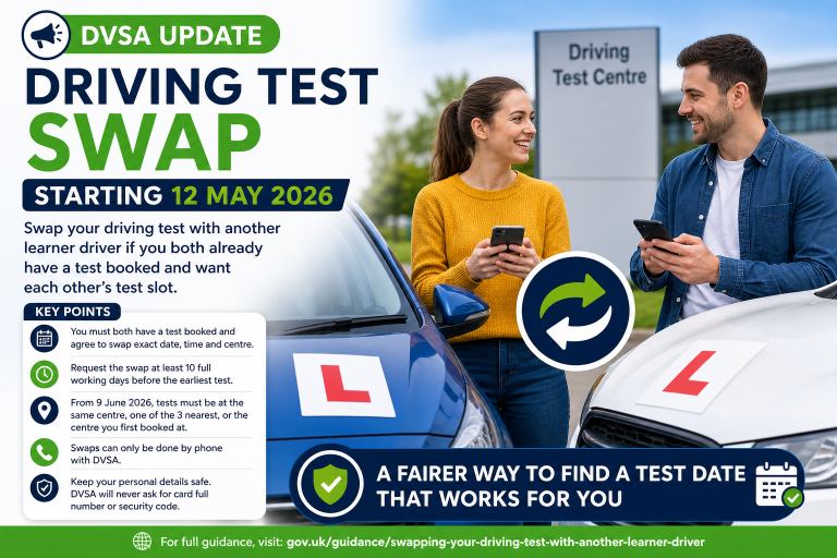 DVSA Driving Test Swap Update 2026: What Learner Drivers Need to Know ...